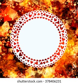 Romantic Round Frame Card Design Greeting Stock Vector (Royalty Free ...