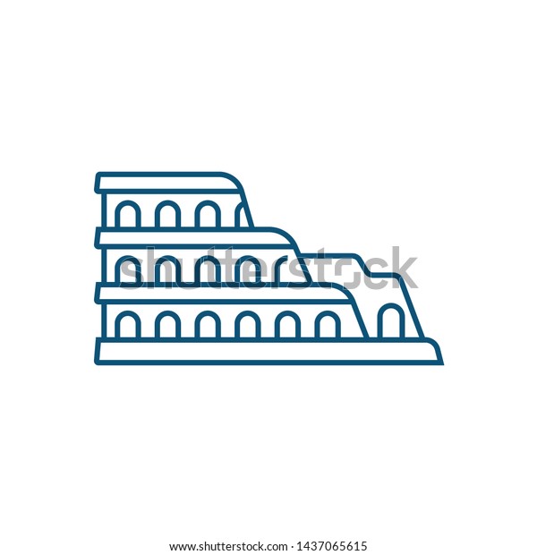 Rome Coliseum Outline Vector Icon Stock Vector (Royalty Free ...