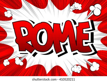Rome Comic Book Style Word Stock Vector (Royalty Free) 410520211