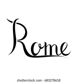 Rome Hand Lettered Calligraphy Text Rome Stock Vector (Royalty Free ...