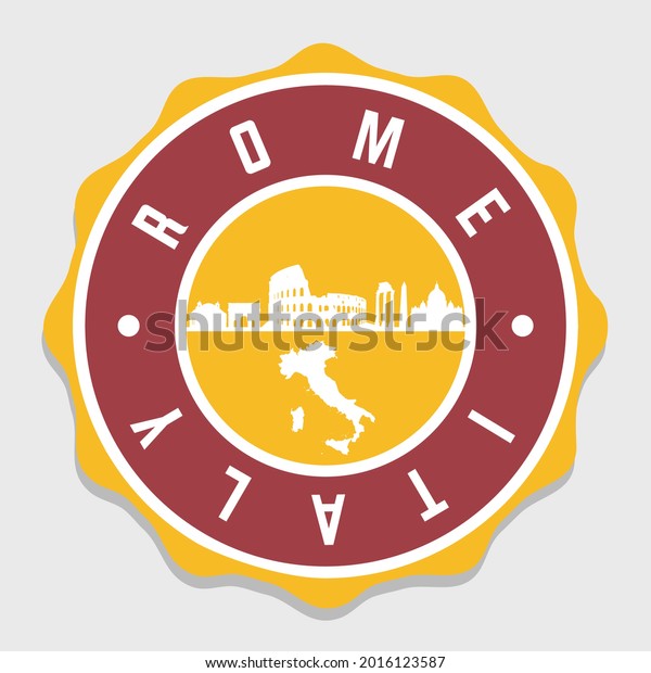 Rome Italy Badge City Vector Seal Stock Vector (Royalty Free ...