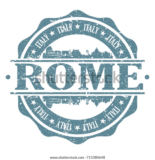 Rome Stamp Post Skyline Silhouette City Stock Vector (Royalty Free ...