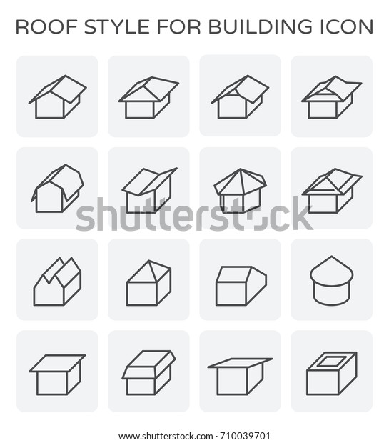 Roof Icon Vary Shape Such Gable Stock Vector (Royalty Free) 710039701