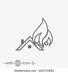 Vektor Stok Roof Fire Logo Icon Design (Tanpa Royalti) 1051659380 ...