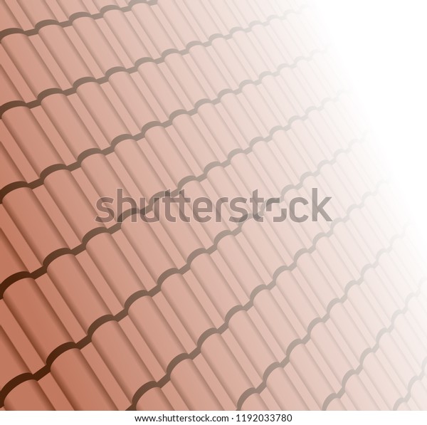 Roof Tile Perspective Pattern House Covering Stock Vector (Royalty Free ...