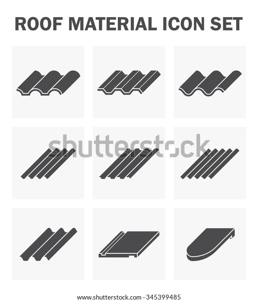 Roof Tile Roof Sheet Icon Many Stock Vector (Royalty Free) 345399485