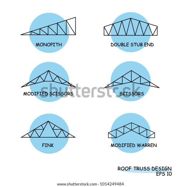Roof Truss Set Design Vector Illustration Stock Vector (Royalty Free ...