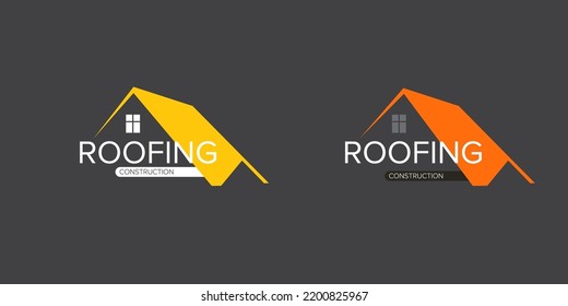 Roofing Construction Logo Set Design Template Stock Vector (Royalty ...