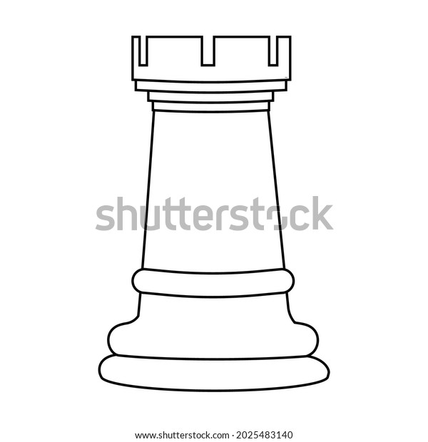 Rook Chess Piece Outline Vector Illustration Stock Vector (Royalty Free ...