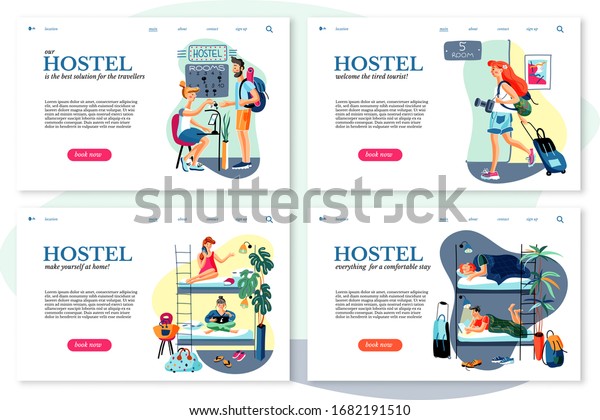 Room Booking Flat Vector Sitepages Set Stock Vector (Royalty Free ...