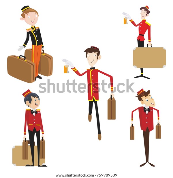 Room Boy Hotel Cartoon Character Vector Stock Vector (Royalty Free ...