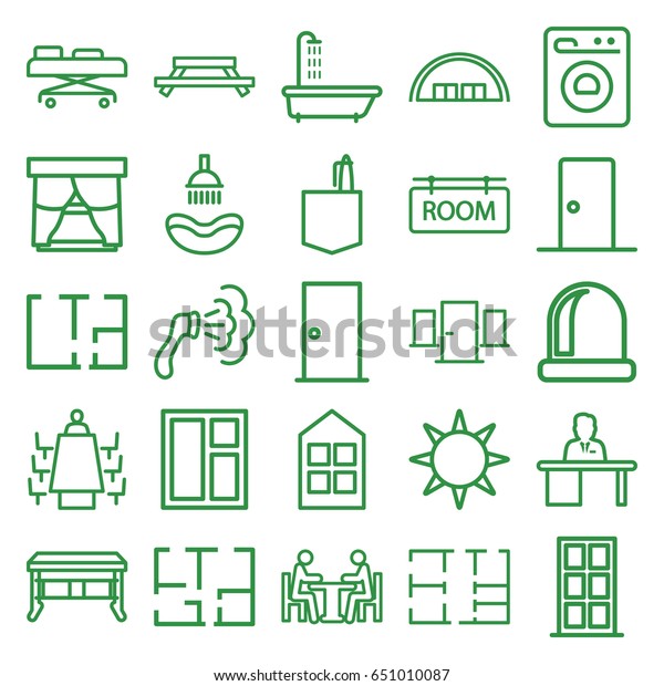 Room Icons Set Set 25 Room Stock Vector (Royalty Free) 651010087