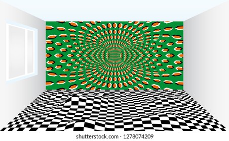Room Illusions Room Optical Illusion Outstanding Stock Vector (Royalty ...