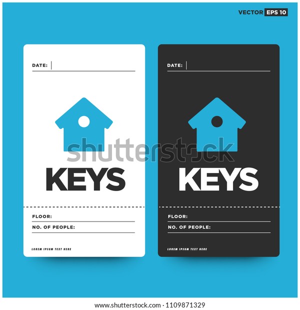 Room Keys Tag Card Design Floor Stock Vector (Royalty Free) 1109871329 ...
