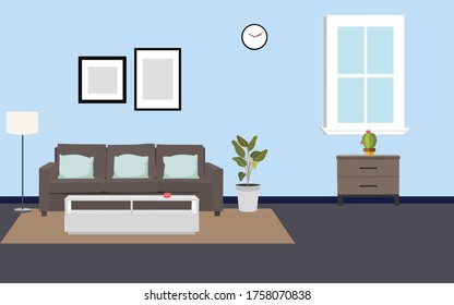 Room Set Vector Design Minimalist Stock Vector (Royalty Free ...
