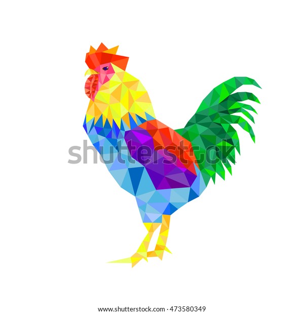 Rooster Animal Triangle Stock Vector (Royalty Free) 473580349 ...