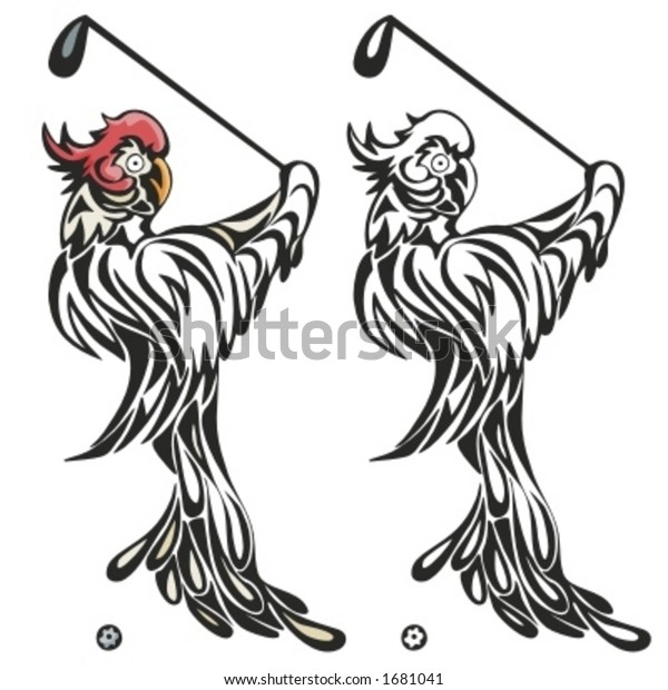 Rooster Golf Mascot Great Tshirt Designs Stock Vector (Royalty Free ...