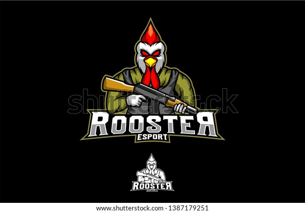Rooster Hold Assault Rifle Vector Shooter: vector de stock (libre de ...
