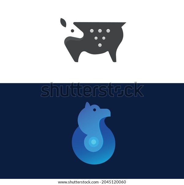 Rooster Logo Negative Space Logo Abstract Stock Vector (Royalty Free ...
