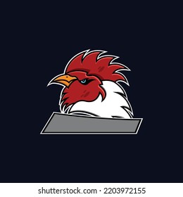 Rooster Mascot Design Gaming Logo Stock Vector (Royalty Free ...