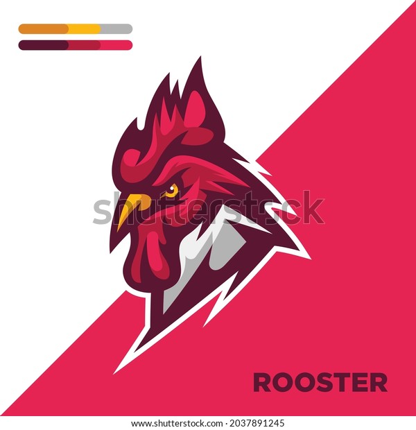 Rooster Mascot Gaming Logo Design Stock Vector (Royalty Free ...