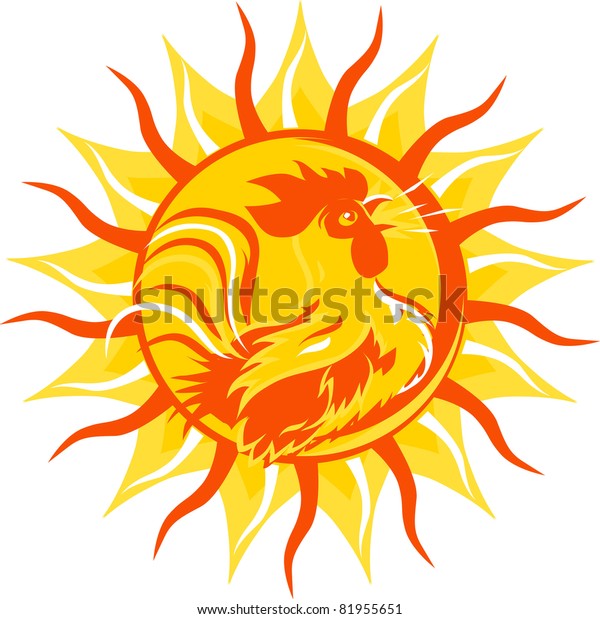 Rooster Morning Stock Vector (Royalty Free) 81955651