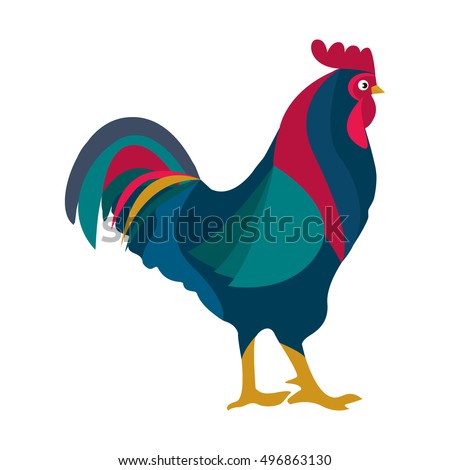 Rooster Red Crest Drawing Chicken Vector Vector de stock (libre de ...