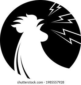 Rooster Screaming Logo Illustration Vector Stock Vector (Royalty Free ...
