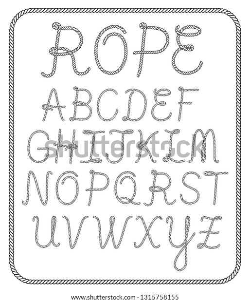 Rope Alphabet Letter Collection Vector Illustrations Stock Vector ...