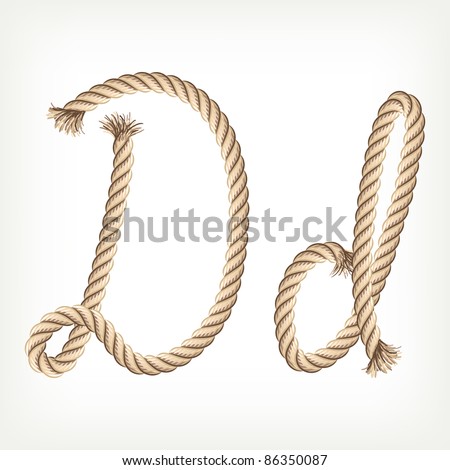 Rope Alphabet Letter D Stock Vector (Royalty Free) 86350087 - Shutterstock