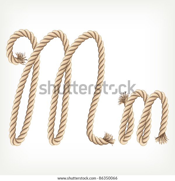 Rope Alphabet Letter M Stock Vector (Royalty Free) 86350066 | Shutterstock