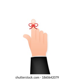Rope Bow On Finger Pointing Vector Stock Vector (Royalty Free ...