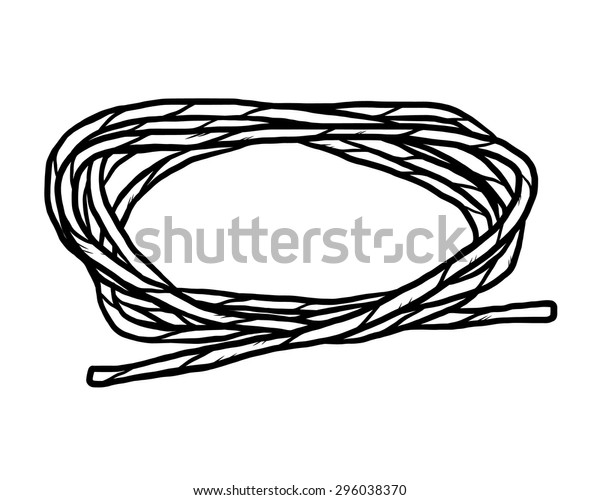 Rope Cartoon Vector Illustration Black White Stock Vector (Royalty Free ...