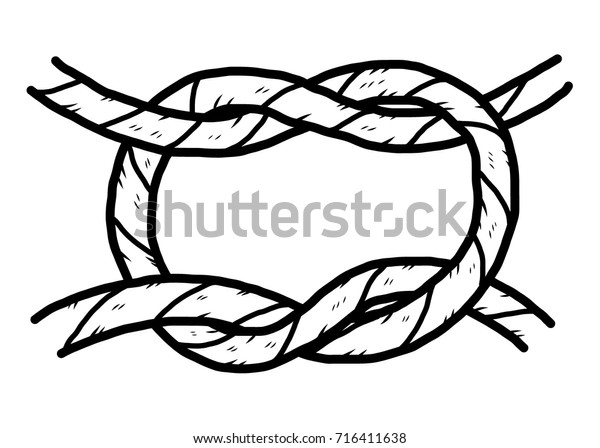 Rope Cartoon Vector Illustration Black White Stock Vector (Royalty Free ...