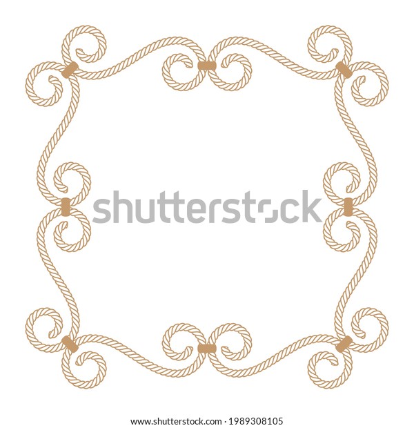 Rope Forming Twisted Decorative Frame Isolated Stock Vector (Royalty ...