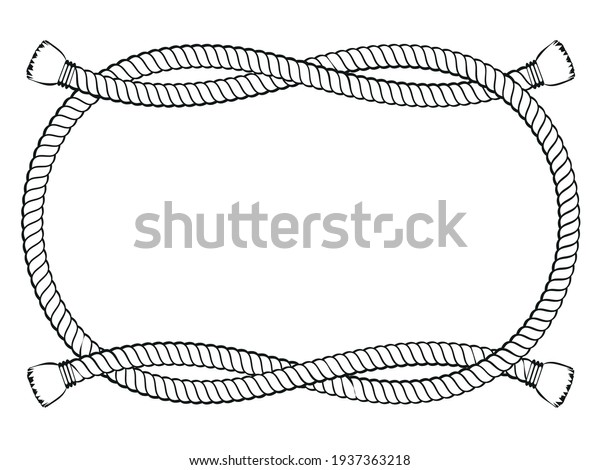 Rope Knot Frame Black White Isolated Stock Vector (Royalty Free ...