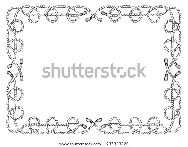 Rope Knot Frame Black White Isolated Stock Vector (Royalty Free ...