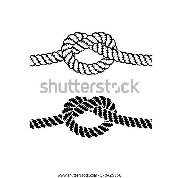 Rope Knot On White Background Stock Vector (Royalty Free) 178426358