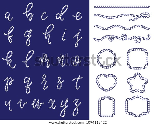 Rope Latin Alphabet Z Set Shapes Stock Vector (Royalty Free) 1094112422