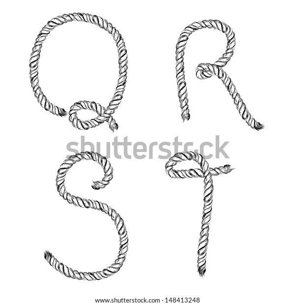 Rope Letters Vector Illustration: vector de stock (libre de regalías ...