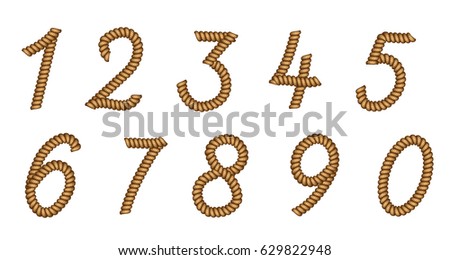 Rope Numbers 0 1 2 3 Stock Vector (Royalty Free) 629822948 - Shutterstock