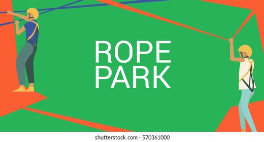 Rope Park Vector Illustration: vector de stock (libre de regalías ...