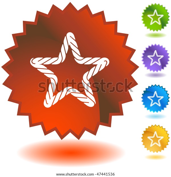 Rope Starburst Icon Set Isolated On Stock Vector (Royalty Free) 47441536