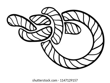 Vektor Stok Rope Tie Bowline Knot Vector Illustration (Tanpa Royalti ...