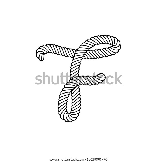 Rope Vector Logo Letter F F Stock Vector (Royalty Free) 1528090790 ...