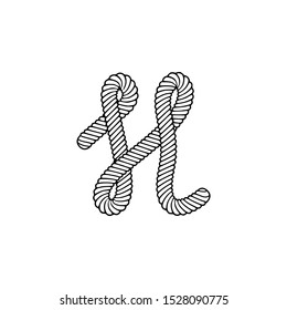 Rope Vector Logo Letter H H Stock Vector (Royalty Free) 1528090775