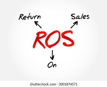 Ros Return On Sales Acronym Business Stock Vector (Royalty Free ...