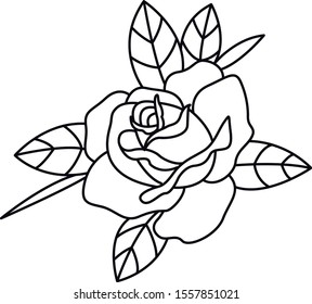 Rose Art Design Element Line Work Stock Vector (Royalty Free ...