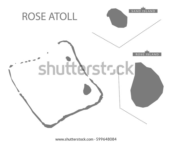 Rose Atoll American Samoa Map Grey Stock Vector (Royalty Free ...
