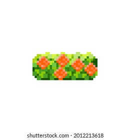 Rose Bush Pixel Art Decorative Bush Stock Vector (Royalty Free ...
